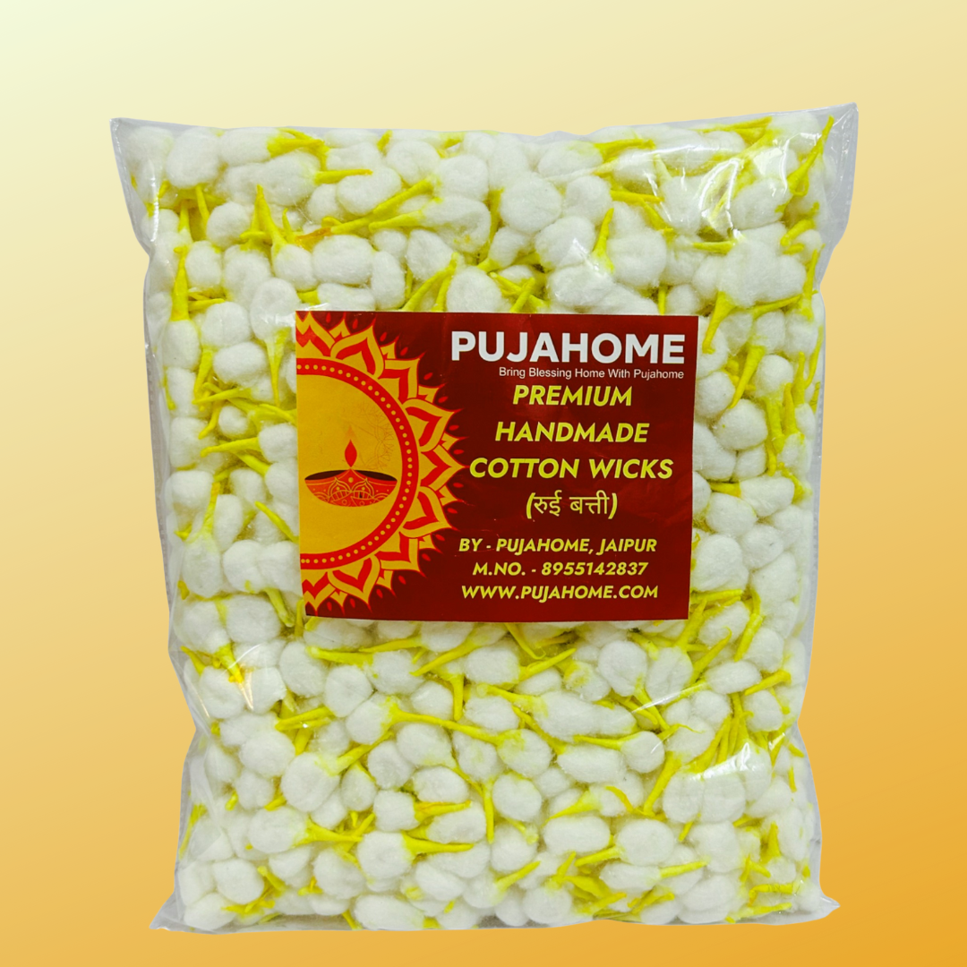 PujahomeBatti Round Cotton Wicks for Diya, GOL Batti for Puja with Cha